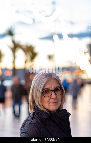 calm woman defocused profile portrait self Stock Photo - Alamy