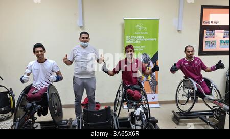 Qatar's Parathletes during a indoor training session at Qatar ...
