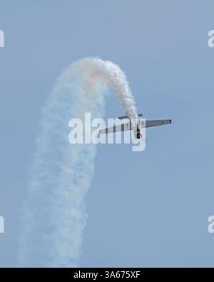 Jez Hopkinson in a Soviet Air Force YAK50 performing at 15th ...