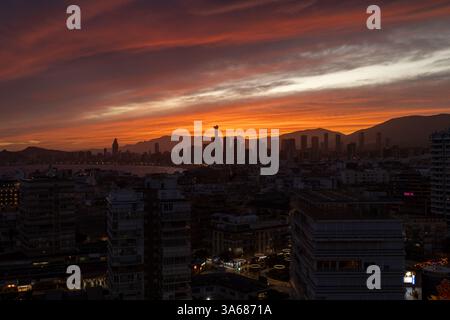 Benidorm Spain, 20th March 2025: Photo overlooking the old town of ...