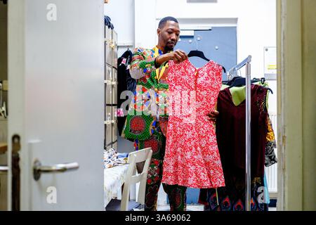 Illustration picture shows a clothing donation shop Les Petits Rien ...