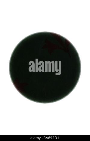 A circular surface featuring a subtle floral pattern, with delicate ...