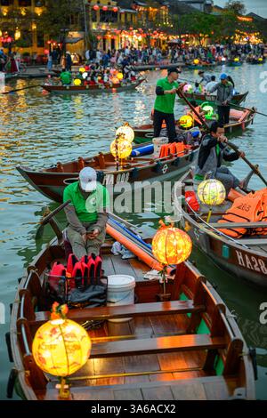 Taking an evening lantern boat ride at Hoi An, Vietnam Stock Photo - Alamy