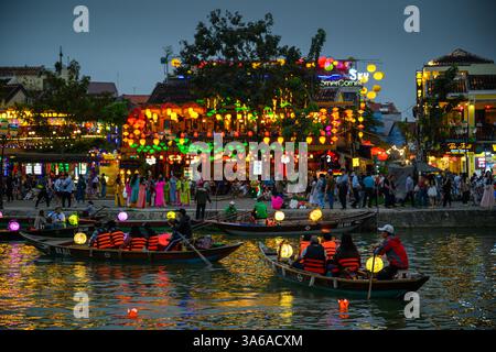Taking an evening lantern boat ride at Hoi An, Vietnam Stock Photo - Alamy