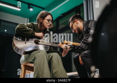 Musicians Practicing Together During a Rehearsal in a Creative Studio ...