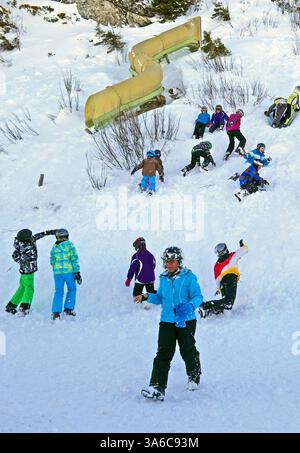 Jan. 14, 2015 - Zurich, SWI - A snowy street on the road from the ...