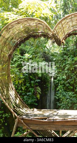 Suwat waterfall, Bali. The path leading to these waterfalls on Bali ...