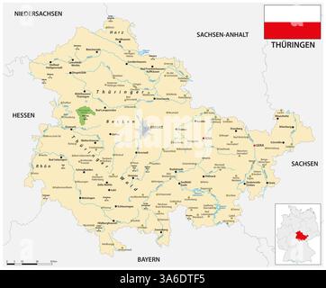 Map of Thuringia Stock Photo - Alamy