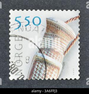 Cancelled postage stamp printed by Norway, that shows portrait of ...