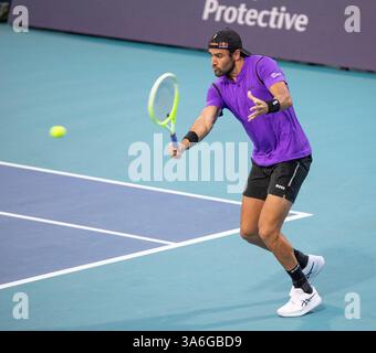 Miami, FL. March 24 2025. Zizou Bergs during the fourth round of the Miami Open 2025 against ...