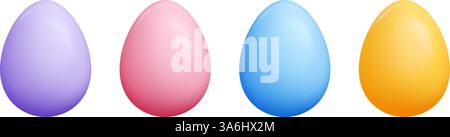 Easter elegant eggs set clipart. 3d elegant eggs clip art collection ...