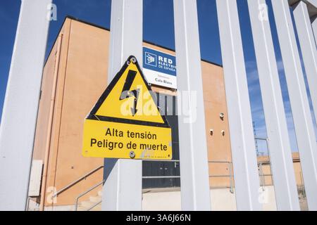 Cala Blava substation, electrical network of Spain, Llucmajor, Mallorca ...