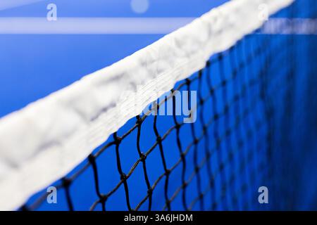 Padel Blue Net Court Tennis Stock Photo - Alamy