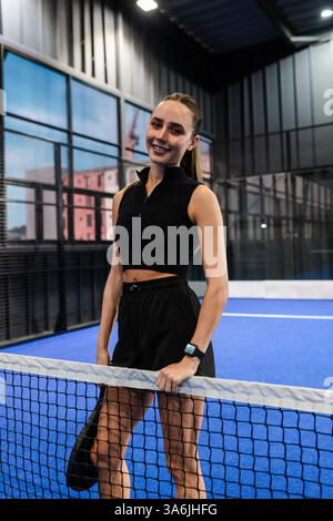 Net of an indoor padel tennis court Stock Photo - Alamy