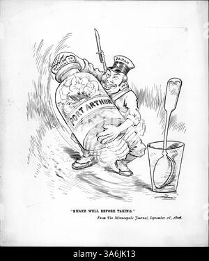 This 1904 Japanese propaganda illustration depicts the dramatic naval ...