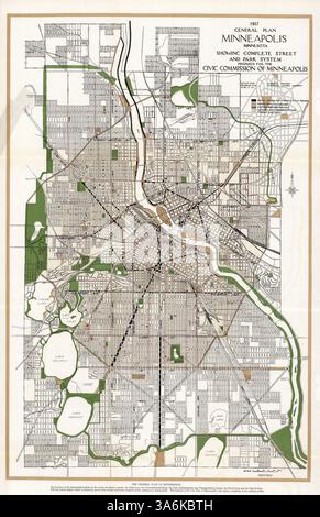 A 1917 Urban Planning Document Outlining The Development Of Minneapolis