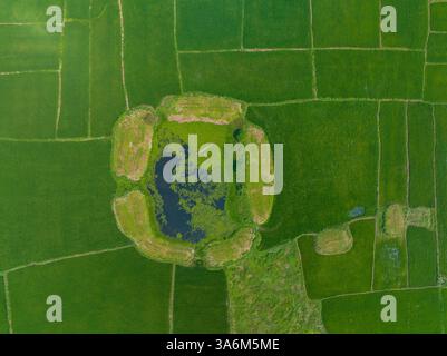 An aerial view of Arial Beel in Srinagar, Munshiganj, Bangladesh ...