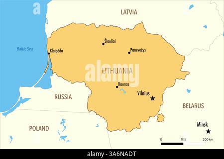 Baltic States Political Map Stock Photo - Alamy