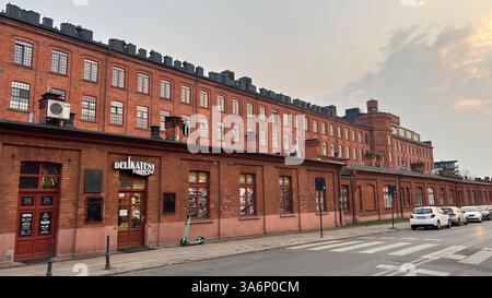 Red Brick industrial factory classic modern building in Lodz, Poland ...