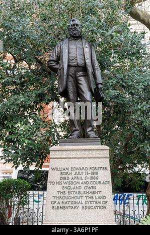 Bronze statue of William Edward Forster in Victoria Embankment Gardens ...