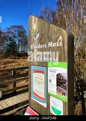 Information sign at Flanders Moss National Nature Reserve, Kippen ...