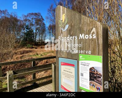 Information sign at Flanders Moss National Nature Reserve, Kippen ...