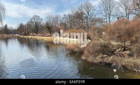 Park Helenów in Lodz, Poland. Architecture, buildings and shops in this ...