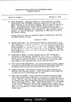 Issued weekly in 1976, the bulletin provided Minneapolis Public Library ...