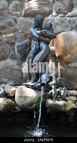 Beautiful decorative bronze statue of satyrs and nymph Stock Photo - Alamy