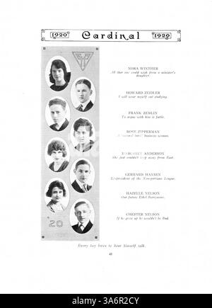 The 1920 Cardinal Yearbook from East High School highlights the key ...