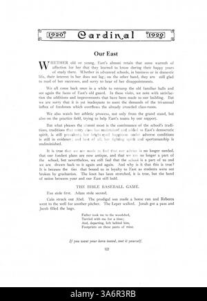 The 1920 Cardinal Yearbook from East High School highlights the key ...