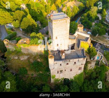 Aerial view of Belcastel landmark in Lacave, France Stock Photo - Alamy