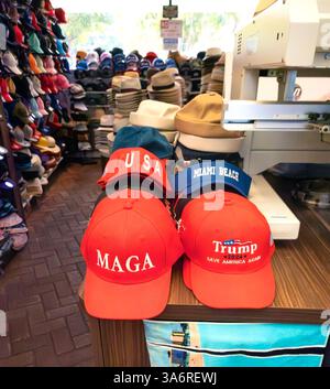 Caps and hats for Donald Trump supporters are on sale on the way to the ...