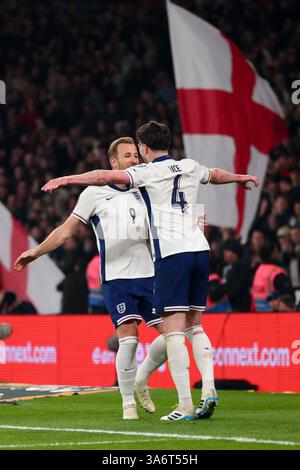 England's Harry Kane and Declan Rice during a training session at Swope ...
