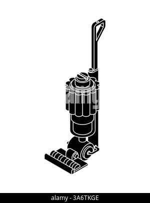housework manual vacuum cleaner cartoon vector illustration Stock ...