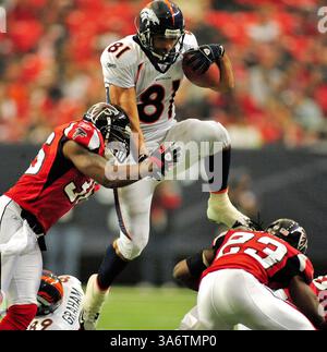 Denver Broncos tight end Nate Adkins stretches during practice at NFL ...