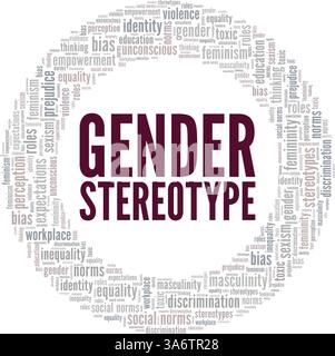 Gender Stereotype word cloud conceptual design isolated on white ...