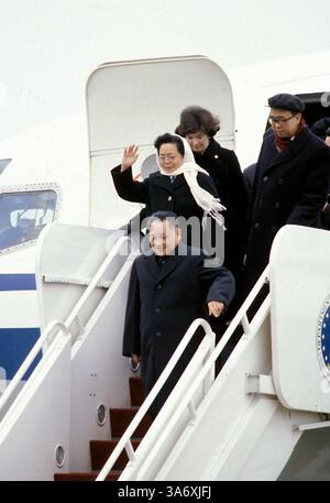 Deng Xiaoping and US President Jimmy Carter review troops during ...
