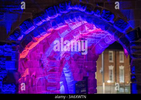 Gate house at Nottingham Castle lit up as part of Light Night 2025 ...