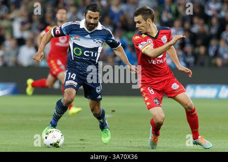 Fahid Ben Khalfallah controls the ball during a Brisbane Roar training ...
