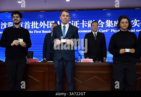 SHENYANG, CHINA - MARCH 26, 2025 - A foreigner who received a physical ...