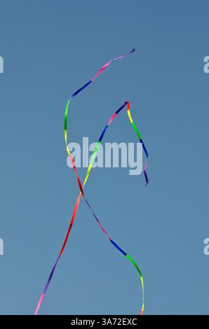 kite tail ribbons dancing in the sky Stock Photo - Alamy