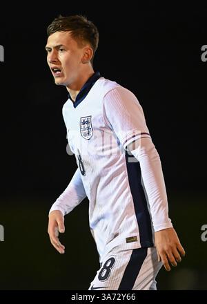 Deeside, UK. 25th Mar, 2025. Joshua Acheampong of England lines up ...