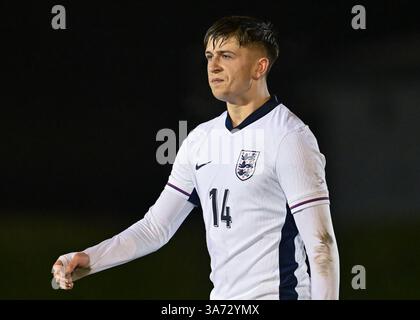 Deeside, UK. 25th Mar, 2025. Joshua Acheampong of England lines up ...