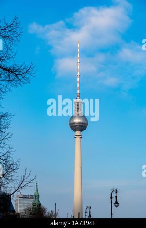 The TV Tower in the heart of Berlin known as the Fersehen Turm Stock ...