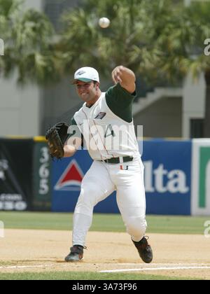 CORAL GABLES, FL - MAY 02: Miami right-handed pitcher Brian Walters (10 ...