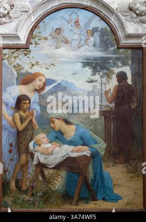 Senan, FRANCE - 10-15-2024: Painting (18th century) of Baptism of Jesus ...