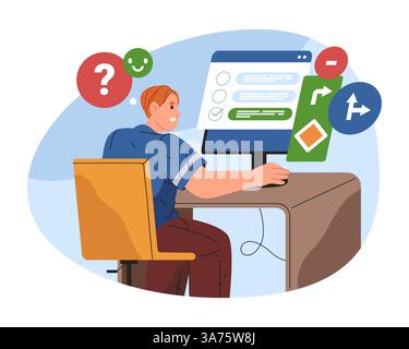 Driving school poster with theory study symbols flat vector ...