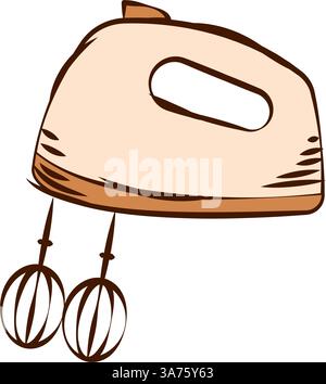 food hand mixer cartoon vector illustration Stock Vector Image & Art ...