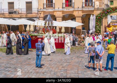 Caceres Spain religious parade spanish celebration Plaza Mayor Unesco ...